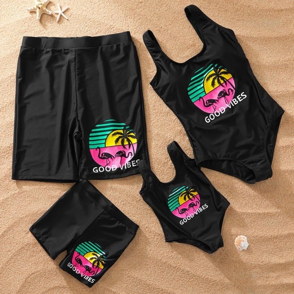 Yaffi | Swim | Nwt Yaffi Kids Black Good Vibes One Piece Bathing Suit ...
